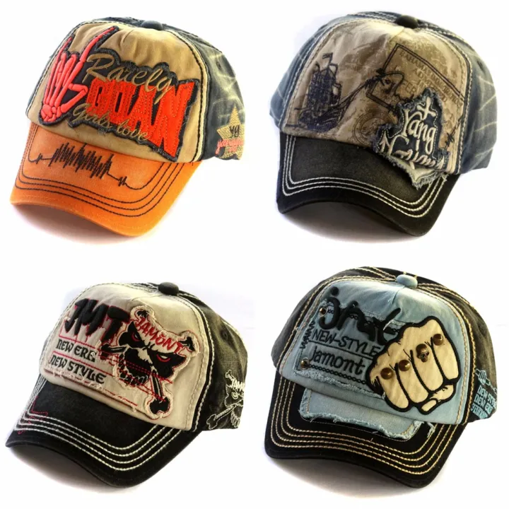 JAMONT หมวกแก๊ป วินเทจ สุดเท่ ฮิพฮอพ แร็พโย่ เกาหลี K-POP ญี่ปุ่น เจแปน ...