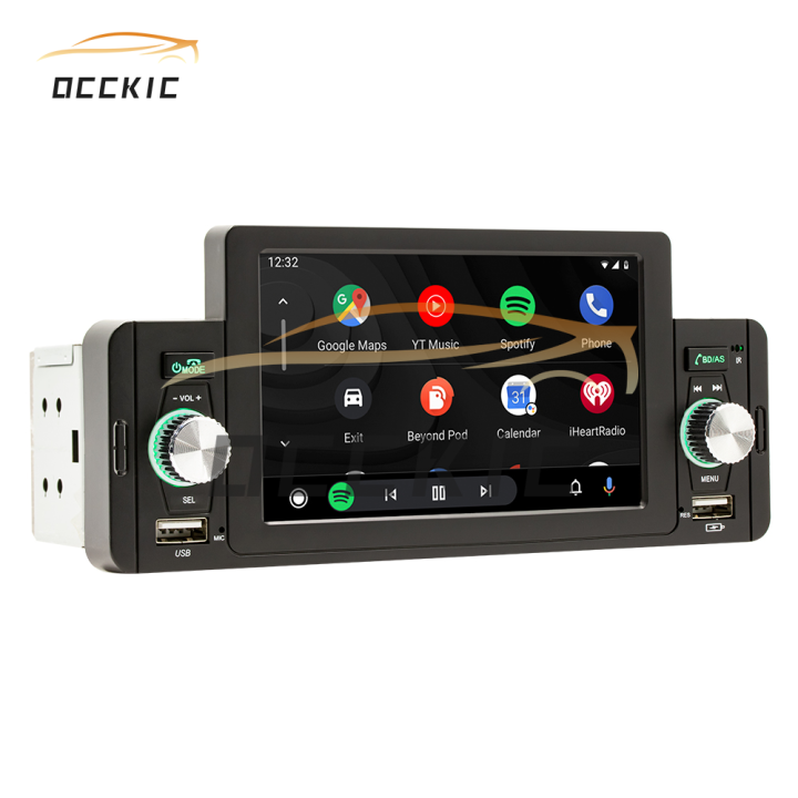 occkic 1 Din CarPlay Radio Car Stereo BT MP5 Player Support FM USB ...