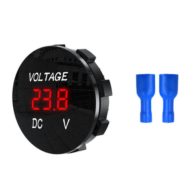 DC 5V-48V LED Mini Round Waterproof Motorboat Motorcycle Panel Digital ...