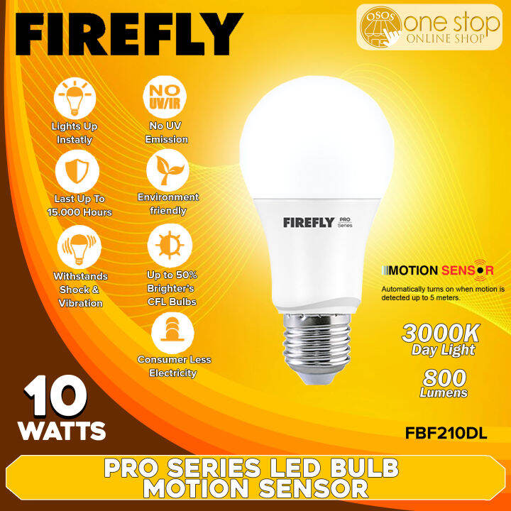 Firefly Pro Series LED Bulb Light Functional Motion Sensor 10W Day ...