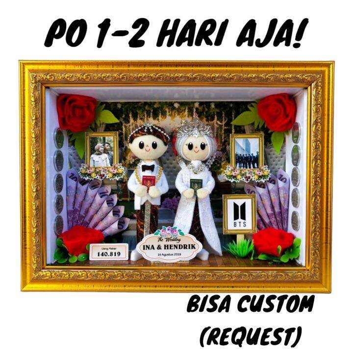 Mahar Nikah Murah Frame 3D 21x30 Cm Bonekaflanelku Pengantin Adat Sunda ...