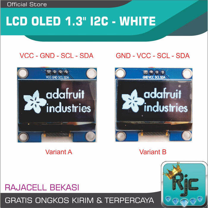 New LCD OLED 1.3" WHITE i2C Module for Arduino Display | Lazada Indonesia