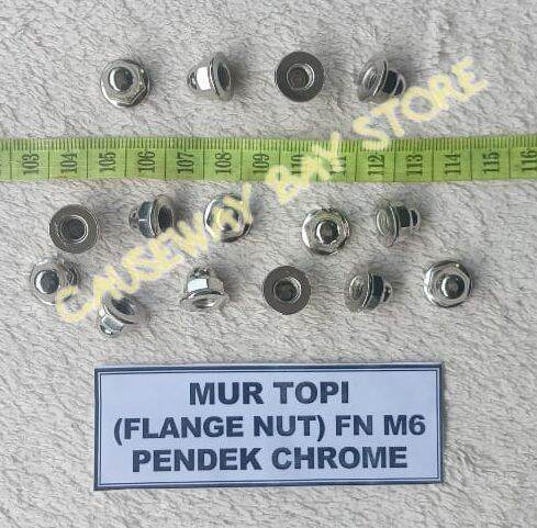 Mur TOPI (FLANGE NUT) FN M6 PENDEK CHROME | Lazada Indonesia