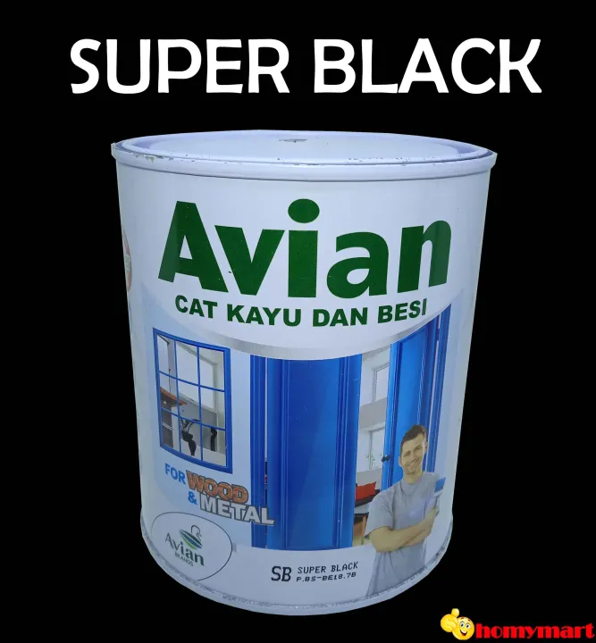Cat kayu besi avian gloss super black hitam 0.9ltr | Lazada Indonesia