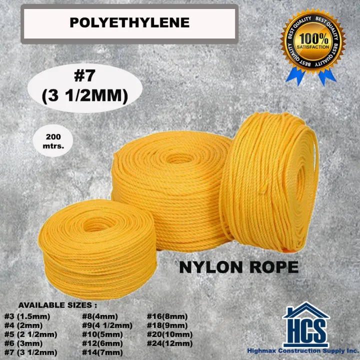 Polyethylene Nylon Rope No.7 3 1/2mm - Lubid | Lazada PH