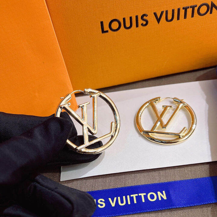 Lnegolouis Vittons LV Hoop ต่างหูสไตล์ใหม่2022เรียบประณีตวงกลมขนาดใหญ่ ...