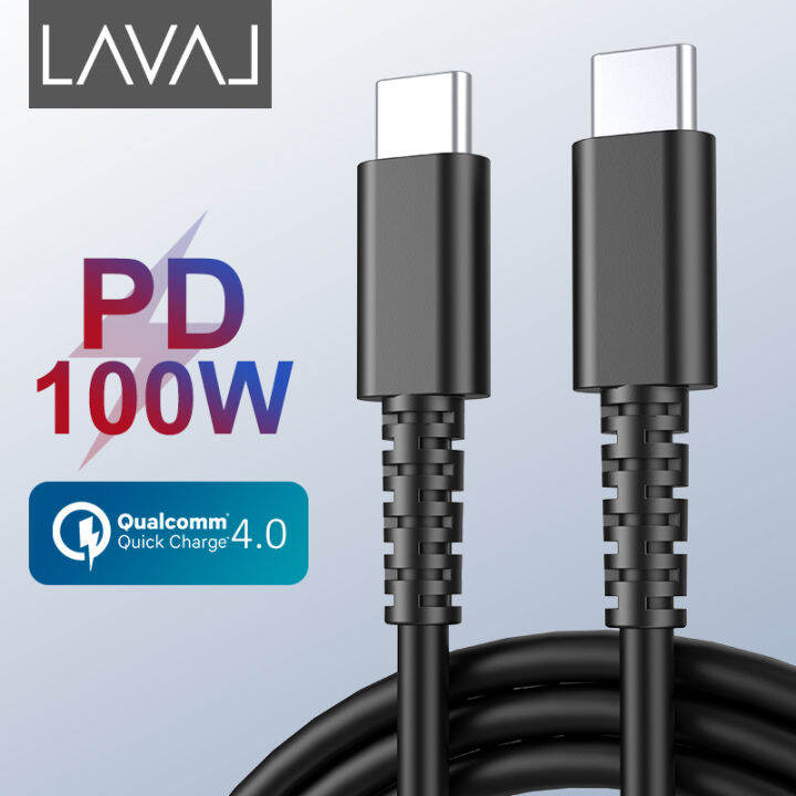 LAVAL สายชาร์จ เร็ว สายชาร์จ PD 100W 5A ชาร์จเร็ว สายชาจ type c ชาจไว สายชาร์จเร็ว type c ยาว 1 ...