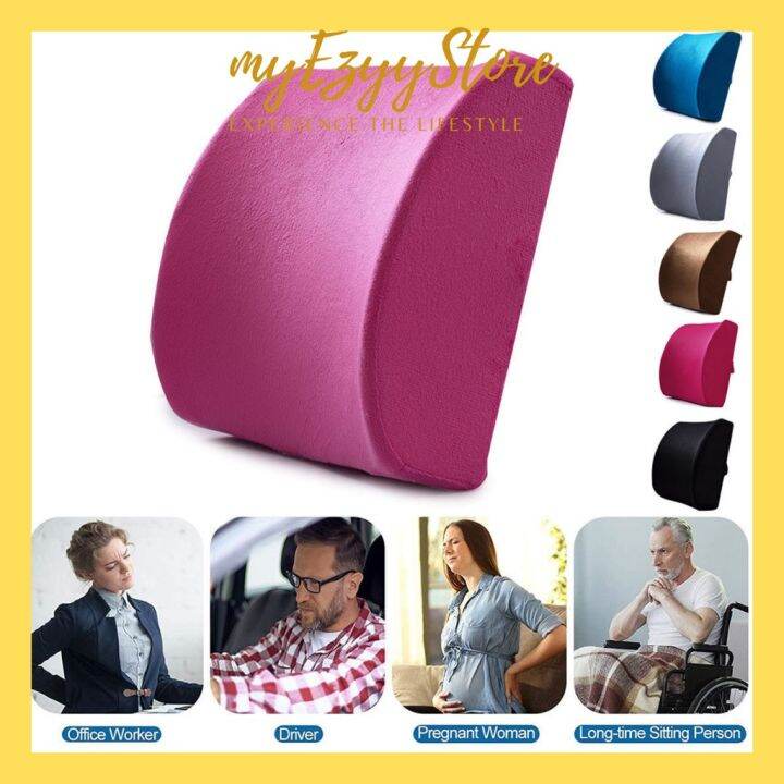 Memory Foam Lumbar Support Pillow Washable Optimized Firmness Lower ...