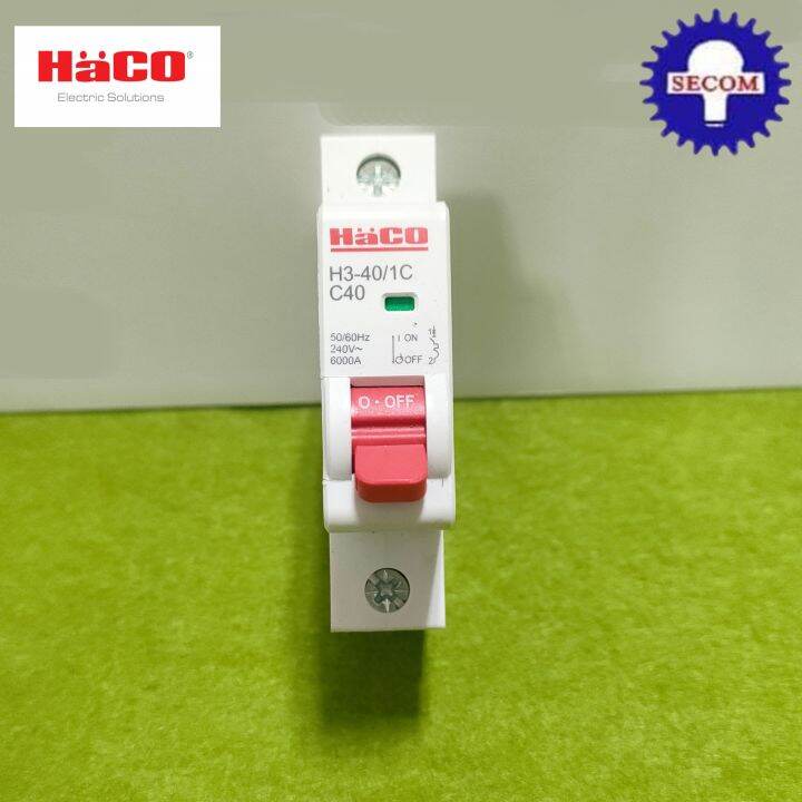 Haco H3-40/1C 1P 40A 6KA ลูกเซอร์กิต | Lazada.co.th