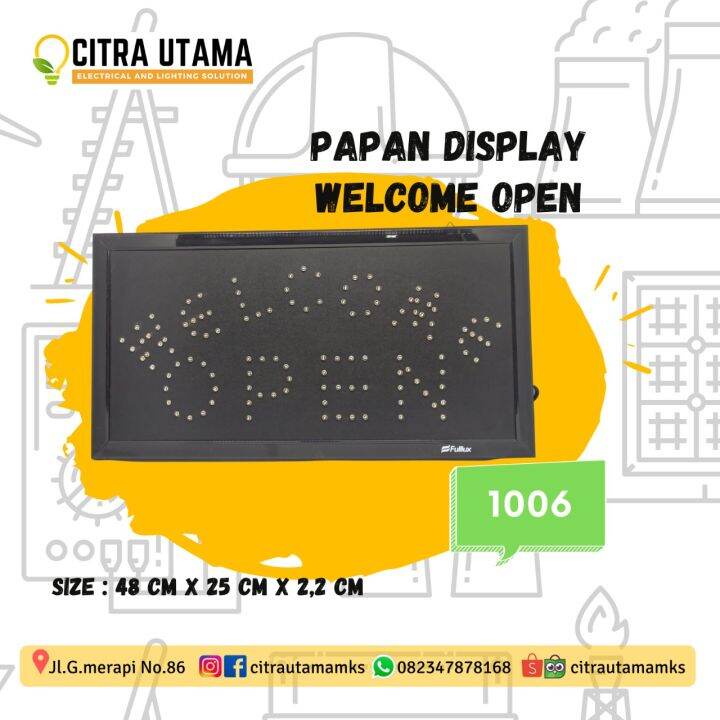 PAPAN DISPLAY TULISAN WELCOME OPEN MEREK FULLUX K1006 | Lazada Indonesia