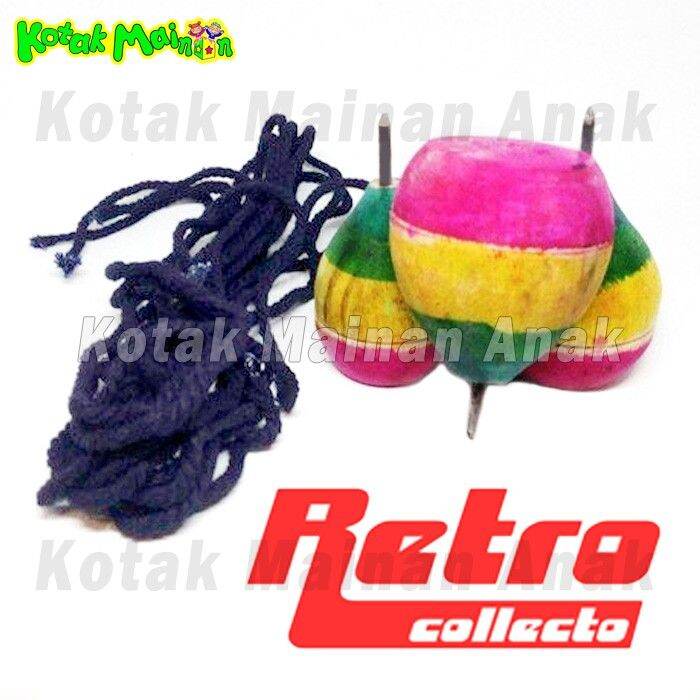 Mainan Anak Gasing kayu Traditional Jadul Panggal Gangsing Lempar ...