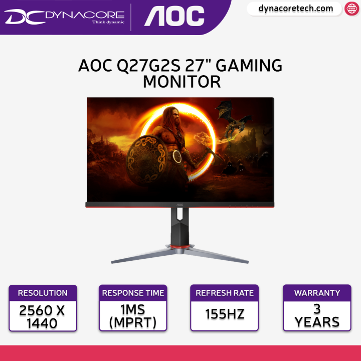 DYNACORE - AOC Q27G2S 27" Gaming Monitor, QHD 2K 2560x1440, 155Hz 1ms, G-SYNC Compatible ...