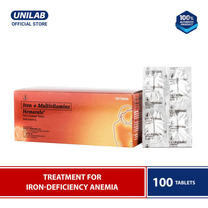 Hemarate 100 Tablets (Treatment Of Iron-Deficiency Anemia) | Lazada PH