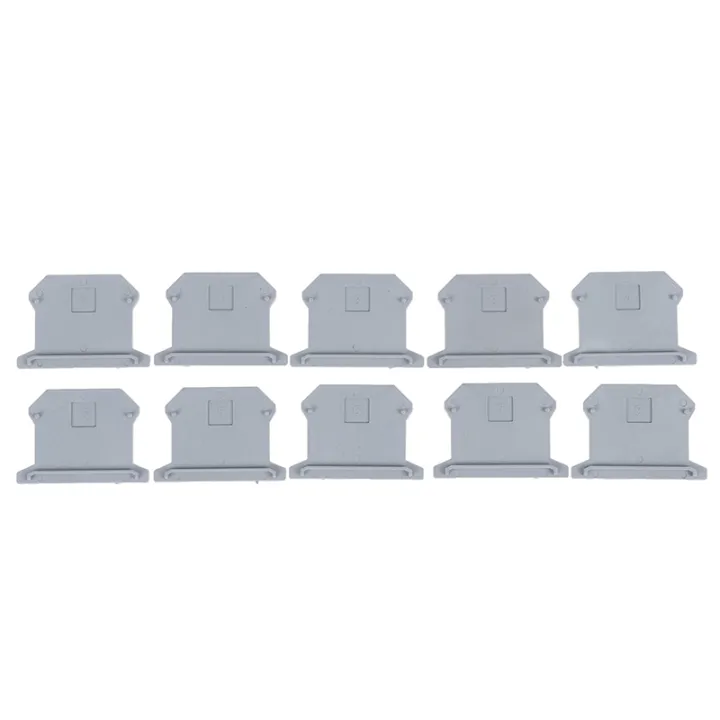 10Pcs D-UK2.5/10 2.5B Terminal Block End Cover Plate Din Rail Terminal ...
