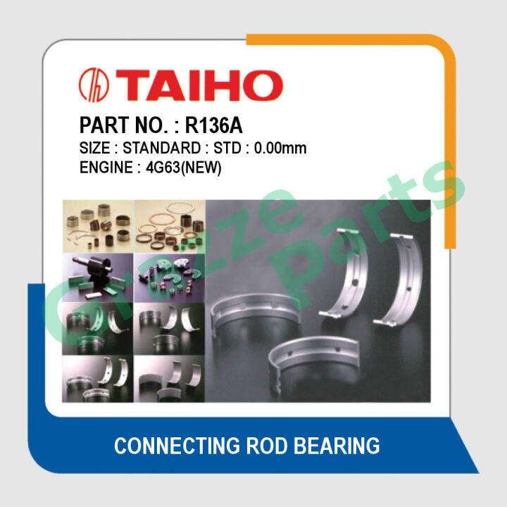 Taiho Con Rod Bearing STD Size R136A for Proton Perdana 4G63 4G68 V31 ...