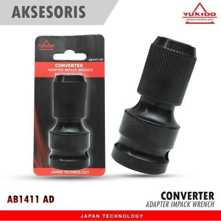 Soket adaptor impact wrench adapter 1/2 - 1/4 hex shank kepala obeng ...