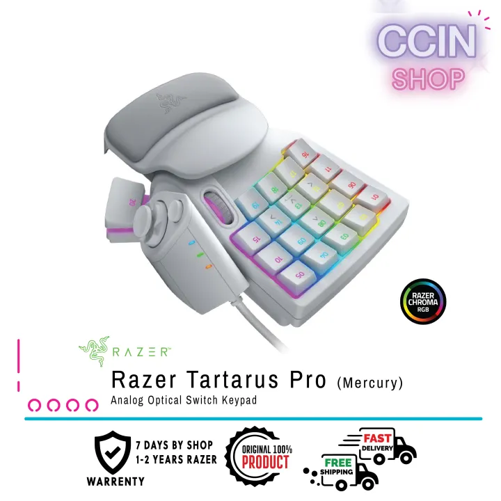 พร้อมส่งแท้💯 คีย์แพด Razer Tartarus Pro - Mercury White Analog Optical ...