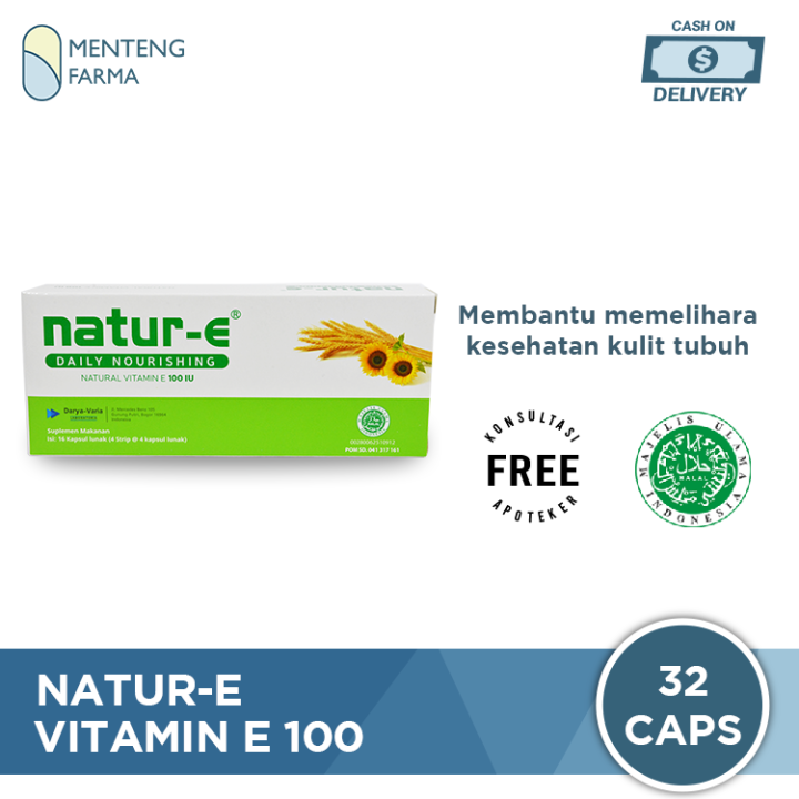 Natur E Natural Vitamin E 100 IU Isi 32 Kapsul - Suplemen Vitamin E ...