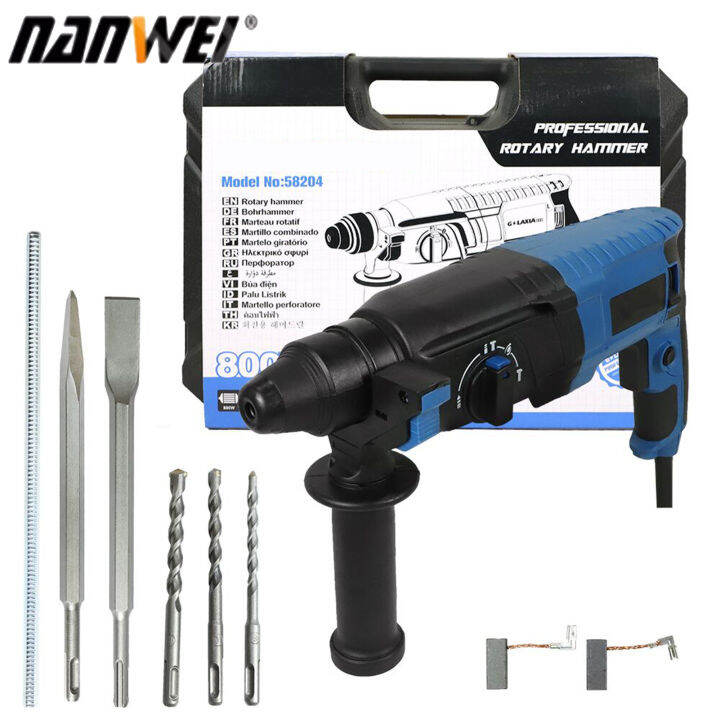 Rotary Hammer Drill with 4 modes, 800W 7 Amp Corded Variable Speed ...