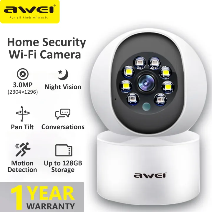 Awei 1080P Smart Mini WiFi IP Camera Indoor Wireless Surveillance Auto ...