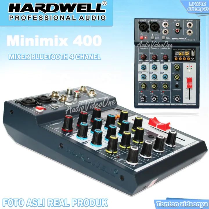 Mixer Bluetooth 4 Chanel HARDWELL MINIMIX 400 Mikser Audio Garansi 1 ...