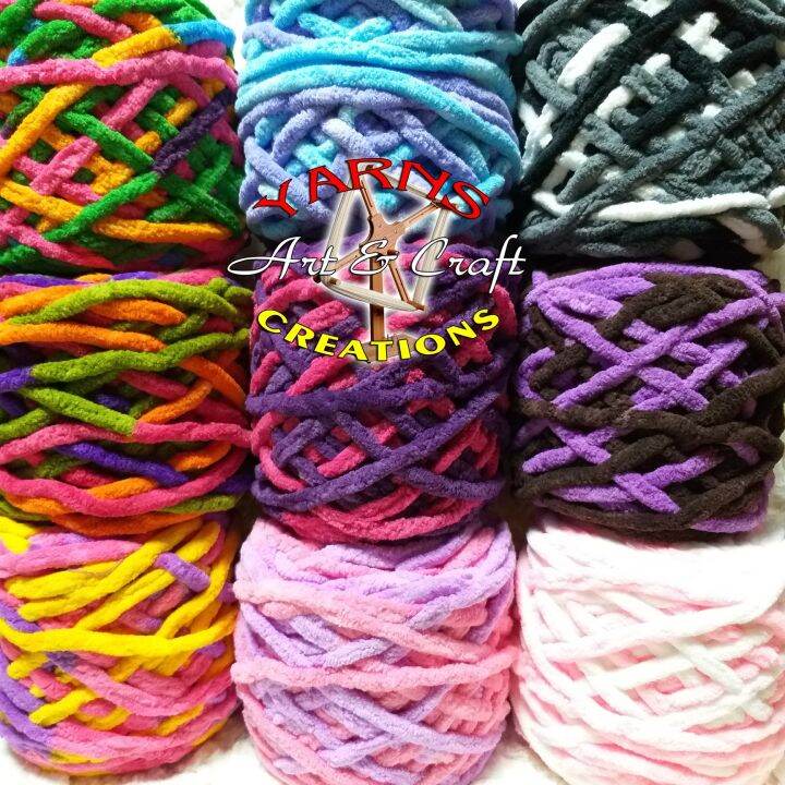 Yarns Art: CHUNKY CHENILLE YARN - MULTI-COLORED | Lazada PH