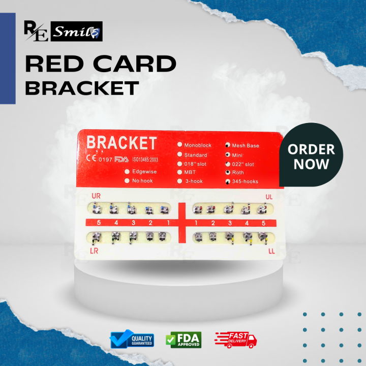 1 PACK RED CARD BRACKET MINI ROTH 345 HOOK MONOBLOCK OR MESH BASE ORAL ...