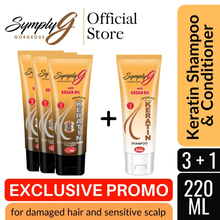 3+1 Symply G Keratin Conditioner with Argan Oil free keratin shampoo ...