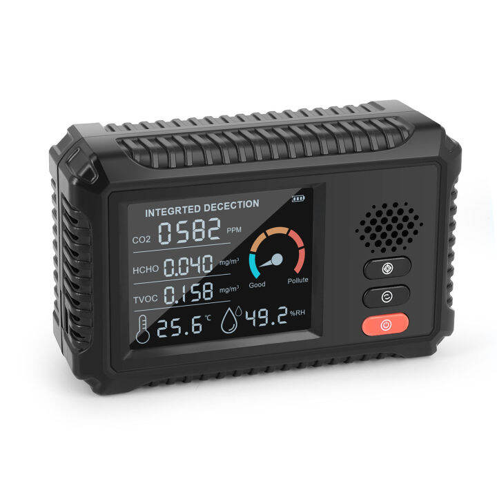 5 In 1 Multifunctional Air Quality Detector LCD Big Screen Carbon ...