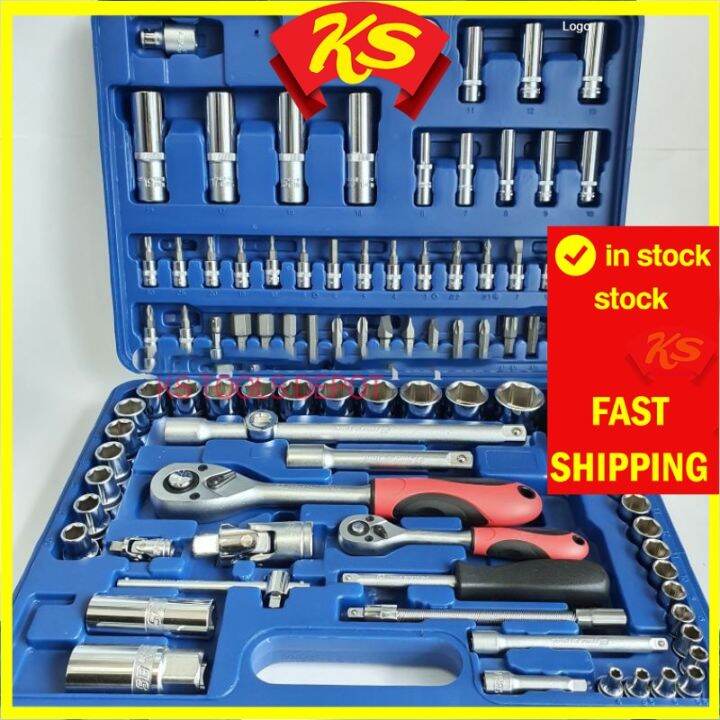 SB Tools ¼"DR & ½"DR Box Socket Set Tool Set (95Pcs) | Lazada
