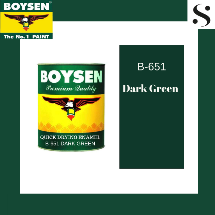 Boysen Quick Dry Enamel Dark Green B-651 1L | Lazada PH