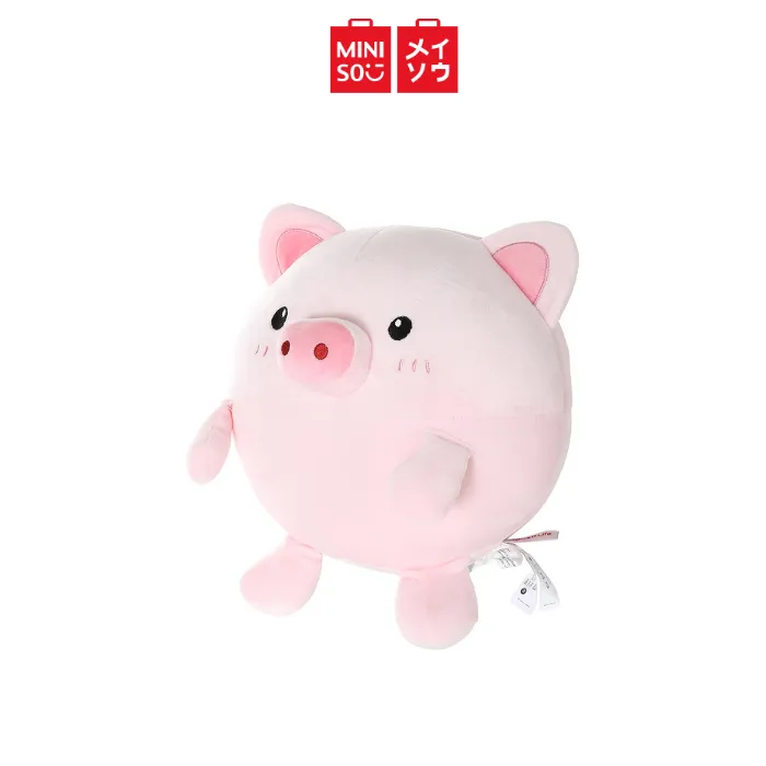 Miniso Round Plush Toy Piglet Rabbit Plush Doll-Pink Stuffed Toy ...