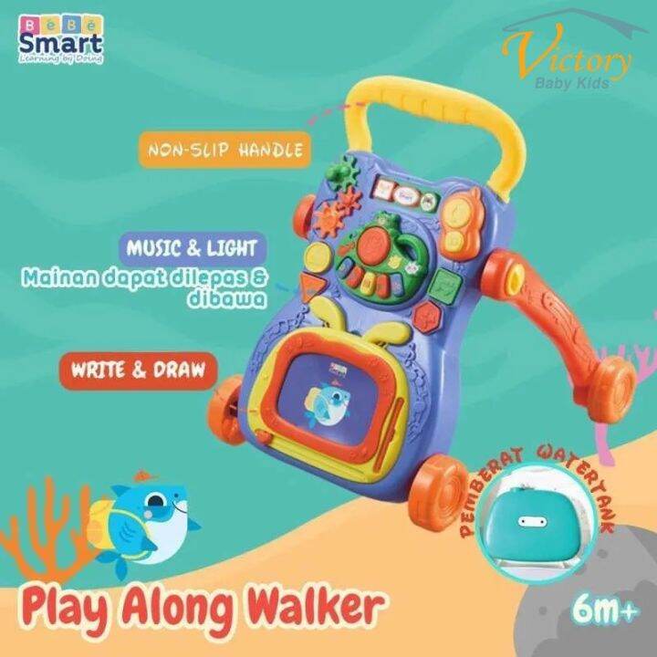Bebe Smart Play Along Walker - Blue Shark | Lazada Indonesia