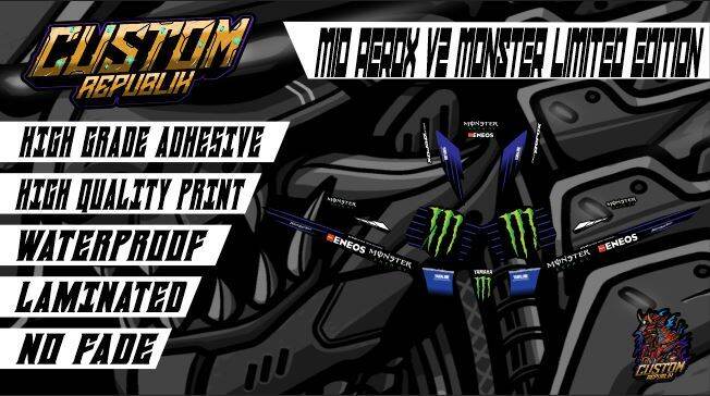 Yamaha Aerox V2 Monster Edition Decals Set | Lazada PH