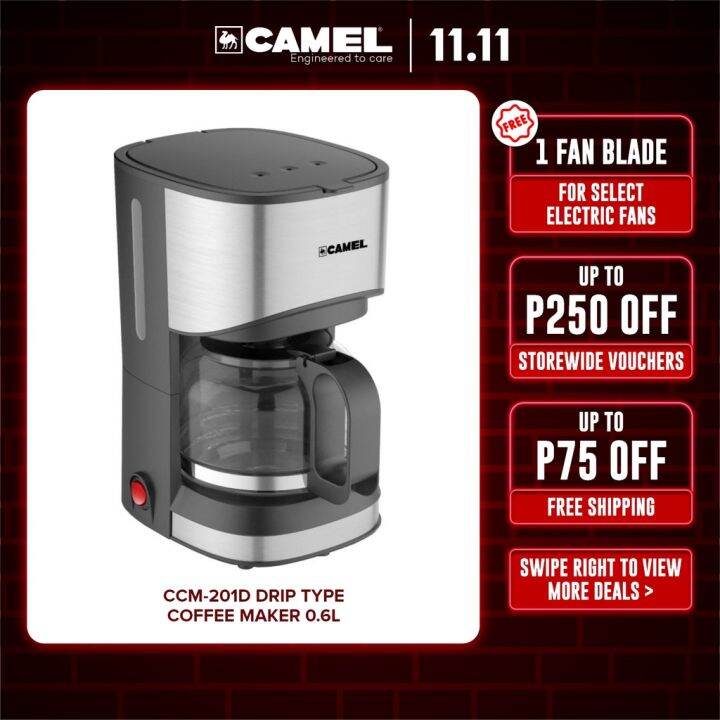 【factory outlet】 Camel CCM-201D Drip Type Coffee Maker 0.6L (Black ...