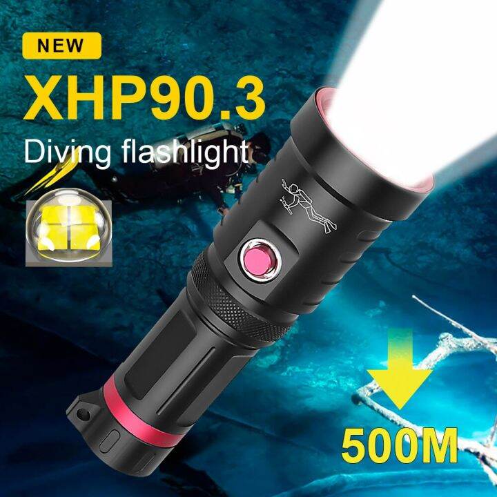 Touch Light XHP90.3 Most Profession Super Diving Led Flashlight 18650 ...