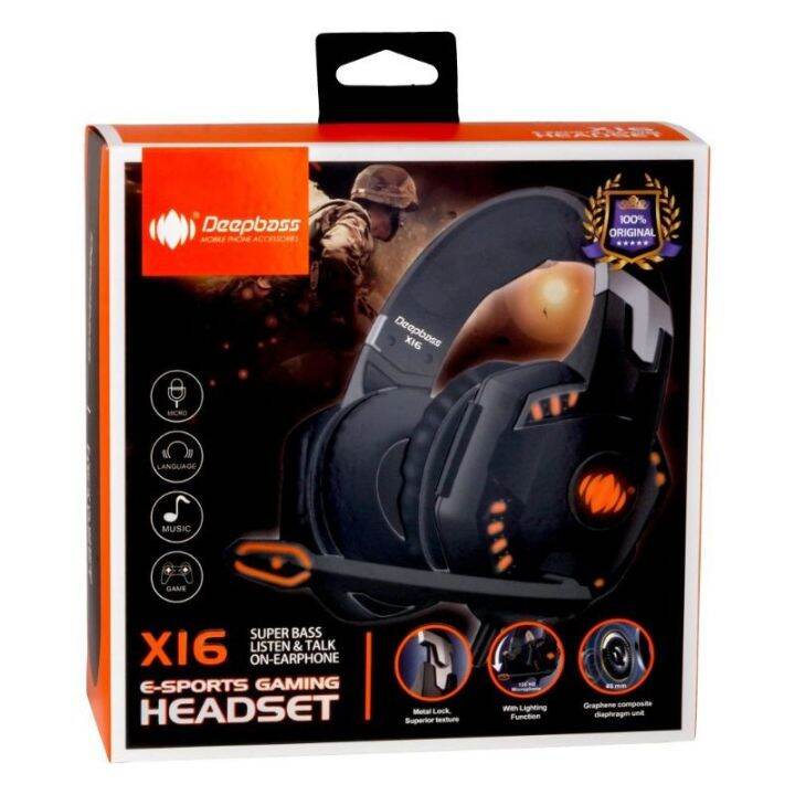Gaming Headphone Super bass ORIGINAL READY STOCK Deepbass X16 E-Sports ...