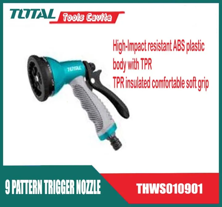 TOTAL 9-PATTERN TRIGGER NOZZLE GARDEN HOSE NOZZLE THWS010901 | Lazada PH