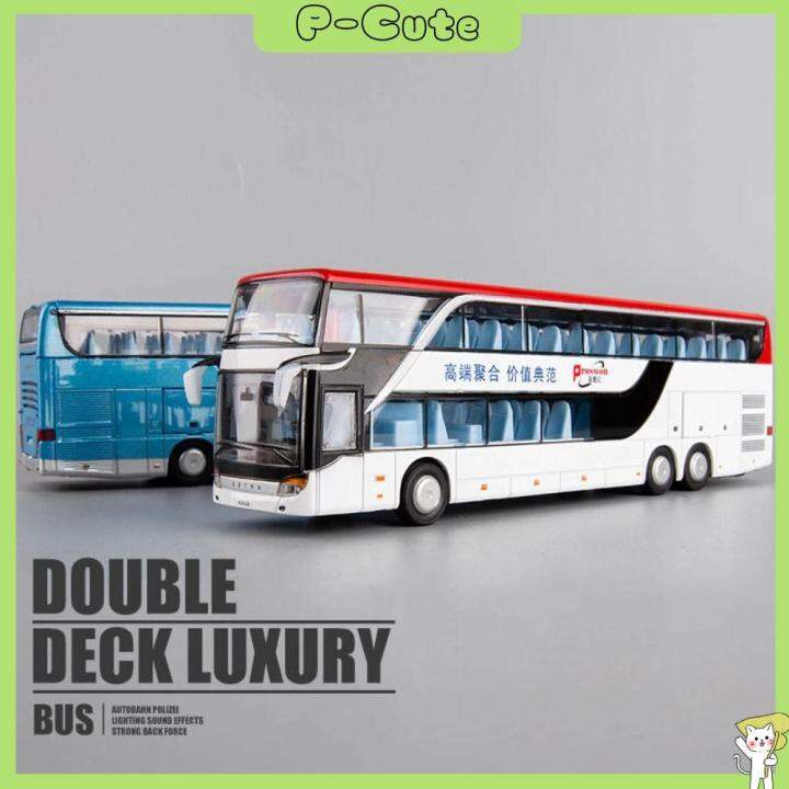 P-CUTE Kids Gift 1:32 Bus Shape High Imitation Vehicle Model Pull Back ...