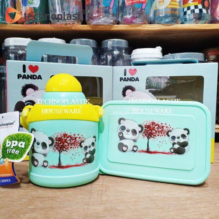 Technoplast Paket Gift Set SCHOOL Cute Panda Value Lunch Box & Botol | Lazada Indonesia