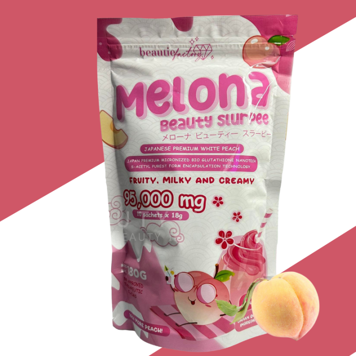 White Peach Melona Beauty Slurpee Collagen Drink 10 Sachets By Beauty Factory | Lazada PH