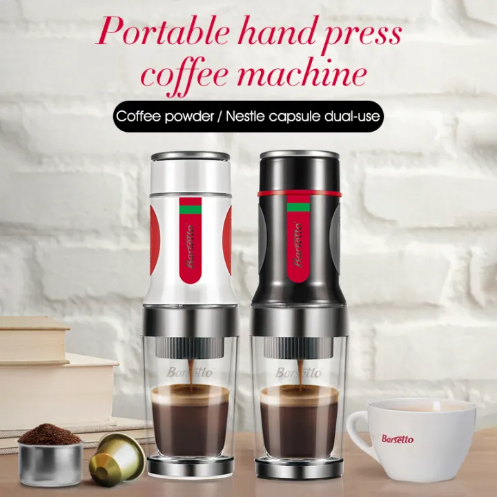 Barsetto เครื่องชงกาแฟ Nespresso,เครื่องชงกาแฟแคปซูลเนสเพรสโซแบบมือถือ2อิน1ขนาดมินิใช้งานร่วมกับ ...