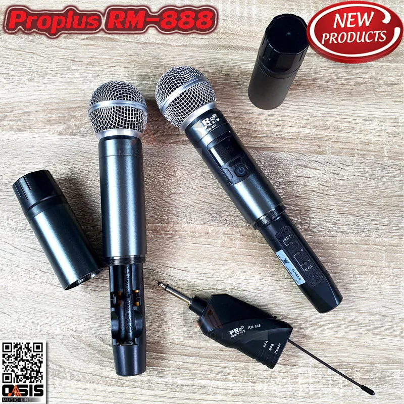 PROPLUS RM-888 ไมค์ลอย uhf ไมโครโฟนไร้สาย ไมค์ลอยพกพา ไมค์ร้องคาราโอเกะ ...