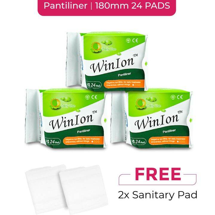 Winion: Daily use pantiliner 180mm (3 packs x 24 pads) | 子 soft ...