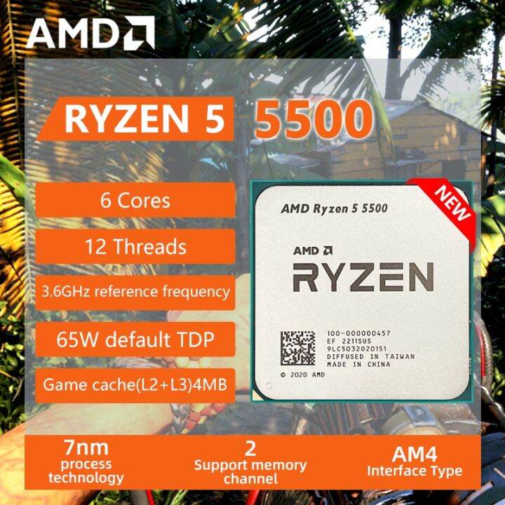 【促销现货 New AMD R5 5500 Ryzen 5 5500 3.6 GHz 6-Core 12-Thread CPU ...