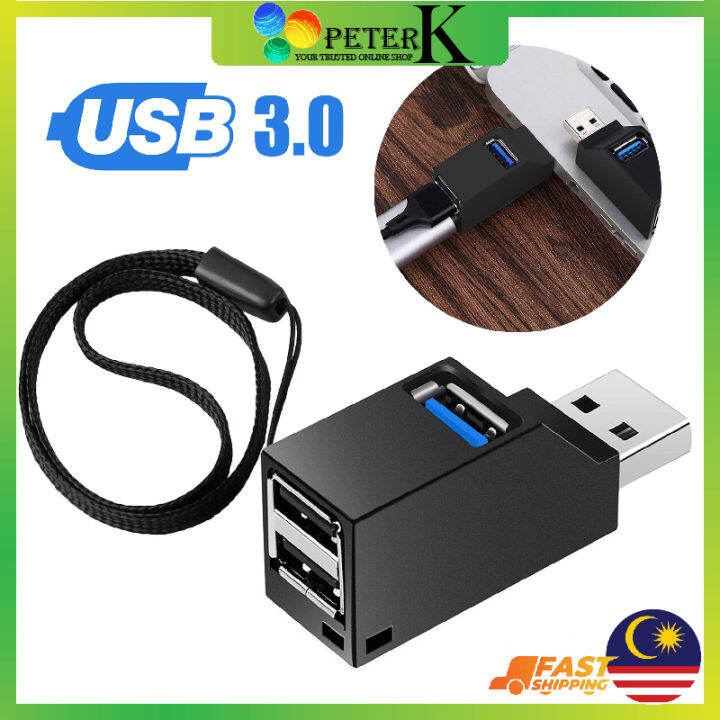 USB HUB 3.0 Mini Portable 5Gbps 3 Ports Adapter High Speed For Keyboard ...