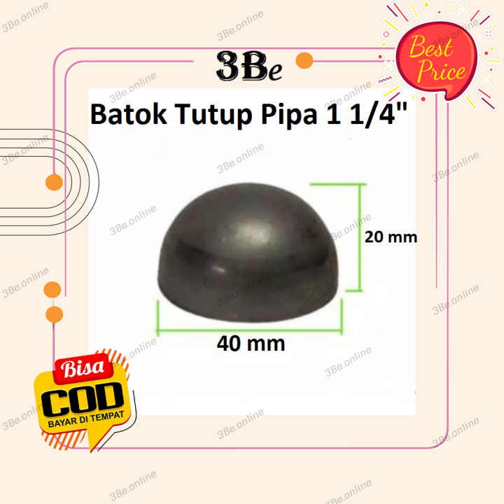 10 pcs Batok tutup pipa dop pipa ukuran 1¼ in besi plat Aksesoris ...