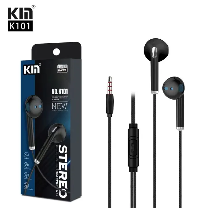 ของแท้ 100% KIM K101 Stereo Sound หูฟัง หูฟังสำหรับโทรศัพท์ทุกรุ่น | Lazada.co.th