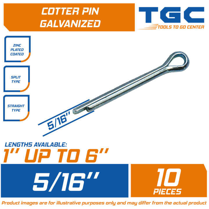 10 PCS Galvanized Cotter Pin 5/16 inches GI Split Pin | Lazada PH