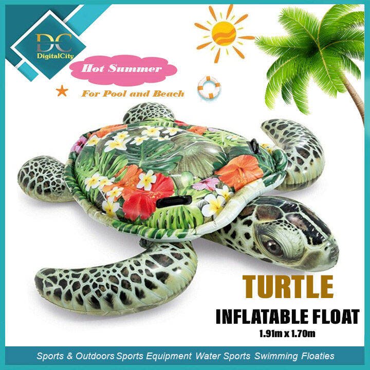 DIGITAL Inflatable Sea Turtle Ride-On Pool Float for Kids ( 1.91m x 1 ...